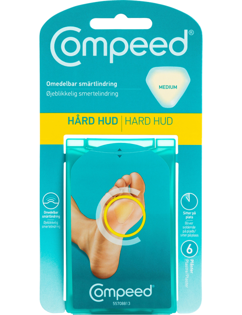 Compeed-produkter: Gnagsår, munnsår, skjev stortå Liktorn og sprukken hæl