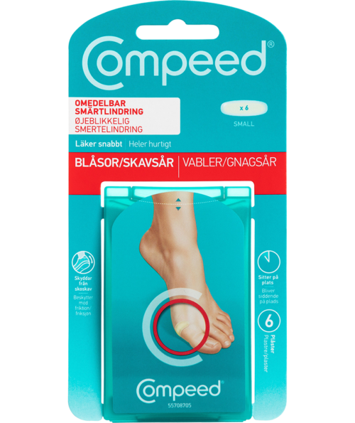 Compeed-produkter: Gnagsår, munnsår, skjev stortå Liktorn og sprukken hæl